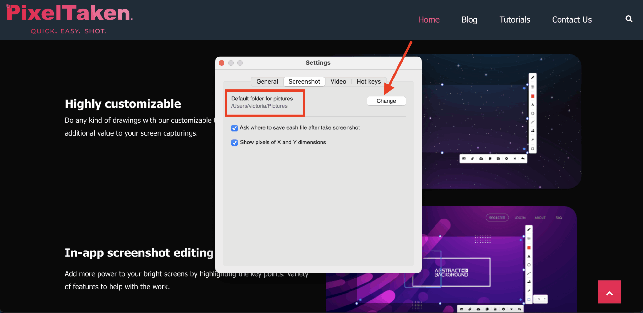 PixelTaken – Setting up your screenshot application